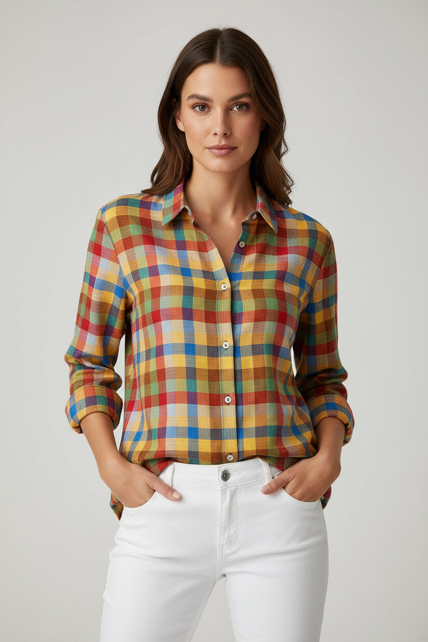 Margaux | Blød strikket cardigan ternet – Fjordyfive
